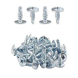 IMScrews 50pcs #7 x 1/2" Self Drilling Truss Head Screws Standard Thread Wood Work MDF Zinc