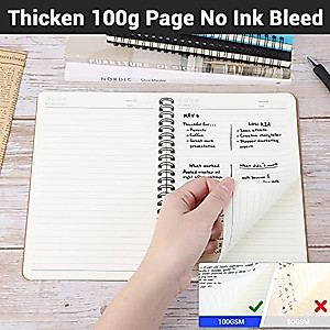 EUSOAR Hardcover College Ruled Spiral Notebooks, A5 3Packs 5.5"x8.3" 120 Pages Lined Travel Writing Subject Notebooks Journal, Memo Notepad Sketchbook, School Office Business Diary Spiral Book Journal