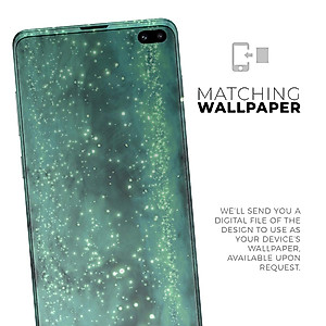 DesignSkinz Glowing Green Orbs of Light Protective Vinyl Decal Wrap Skin Cover Compatible with The Samsung Galaxy S20 (Screen Trim & Back Glass Skin)