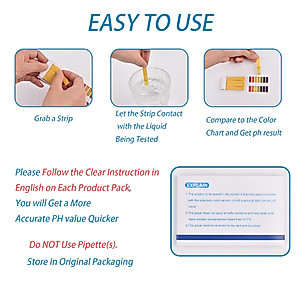 CEYAZYE 160PCS PH Test Strips, Litmus Paper PH Test Strips, PH Level Test Kit for Water, Saliva, Soap, Urine, Food, Liquids, Soil, Lab Monitoring, Measure Full Range 1-14(2 Pack)