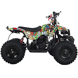 X-PRO Bolt 40cc ATV 4 Wheelers 40cc ATV Quads Quad with Gloves, Goggle and Face Mask (Cartoons)