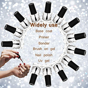 Yebeauty 20 PCS Empty Nail Polish Bottle, 5ml/0.17oz Refillable Clear Glass Bottles Vials Container with Soft Brush Cap Funnels Set for Nail Art Sample, Black