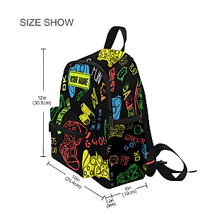 Glaphy Custom Kid's Name Backpack, Colorful Video Game Toddler Backpacks for Daycare Travel, Personalized Name Preschool Bookbags for Boys Girls