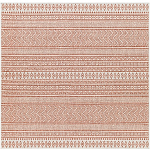Hauteloom Howie Hallway, Kitchen Patio Outdoor Runner Rug - Beige, Orange, Brown - 2'7" x 12'