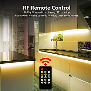 DAYBETTER Under Cabinet Lights, 6 PCS Under Cabinet Lighting with Remote, Dimmable LED Strip Lights for Bedroom, LED Lights for Kitchen Cabinet, Counter Shelf 2700K-6500K Warm to Daylight White, 9.8ft