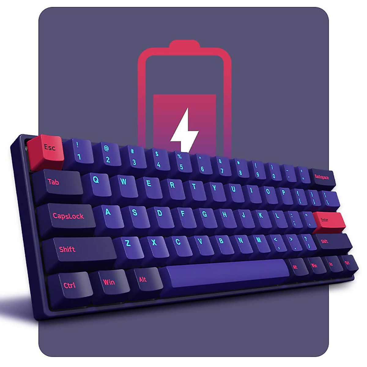 EPOMAKER ACR98 Mini 78-Key Wired Hotswap Mechanical Gaming Keyboard with Acrylic Case & RGB Backlight, Double-Shot PBT Keycaps, NKRO Programmable for Gamers/Mac/Win (Gateron White Switch)