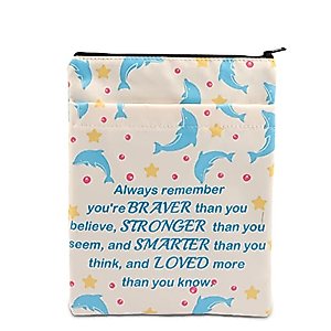 WSNANG Dolphin Gifts Dolphin Book Sleeve with Zipper Dolphin Lovers Gift Dolphin Book Covers for Paperback Book Protector Gift Dolphin Spirit Animal Gift (Dolphin BS)