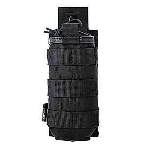 Tactical Universal Radio Holster / Radio Pouch Holder Case Bag Military Molle Radio Case for Pofung Motorola Midland CB Walkie Talkies Compatible with 5.11 Bags (Black) by LUITON
