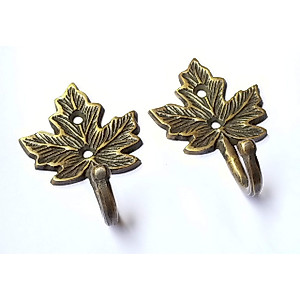 2 Maple Leaf Coat Hat Towel Hooks Rustic, Cabin, Country Hooks 3" Long #C18