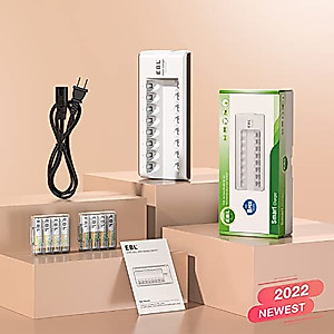 EBL AAA Rechargeable Batteries, 8 Pack Precharged AAA Batteries 1.2V 1100mAh with AA AAA Battery Charger