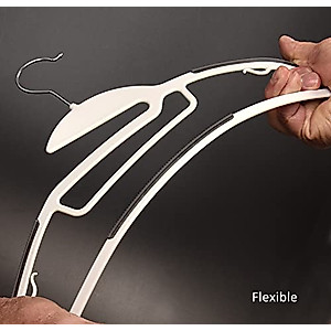 Closet Accessories Plastic Hangers, 50 Pack, with Non Slip Coating at Shoulders and Bar, Gray (S Shape)