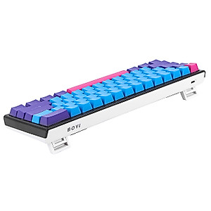61 Mini Mechanical Keyboard,BOYI Mini RGB PBT Keycap Cherry MX Switch 60% Compact RGB Mechanical Gaming Keyboard (Cherry MX Blue Switch, Deep Blue+Purple)
