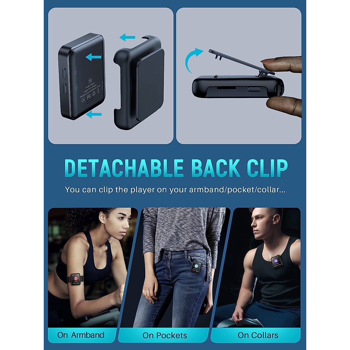 DONEST 64GB MP3 Player Bluetooth 5.2 Touch Screen Music Player with Speakers Lossless Sound Quality mp3 with FM Radio Recording E-Book 1.8 inch Screen Includes Back Clip/Player Case/Earphone/TF Card