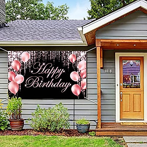 Pink Happy Birthday Decoration Pink Birthday Banner Backdrop Large Happy Birthday Yard Sign Background It's My Birthday Backdrop Baby Shower Party Indoor Outdoor Decorations Supplies for Women Girls