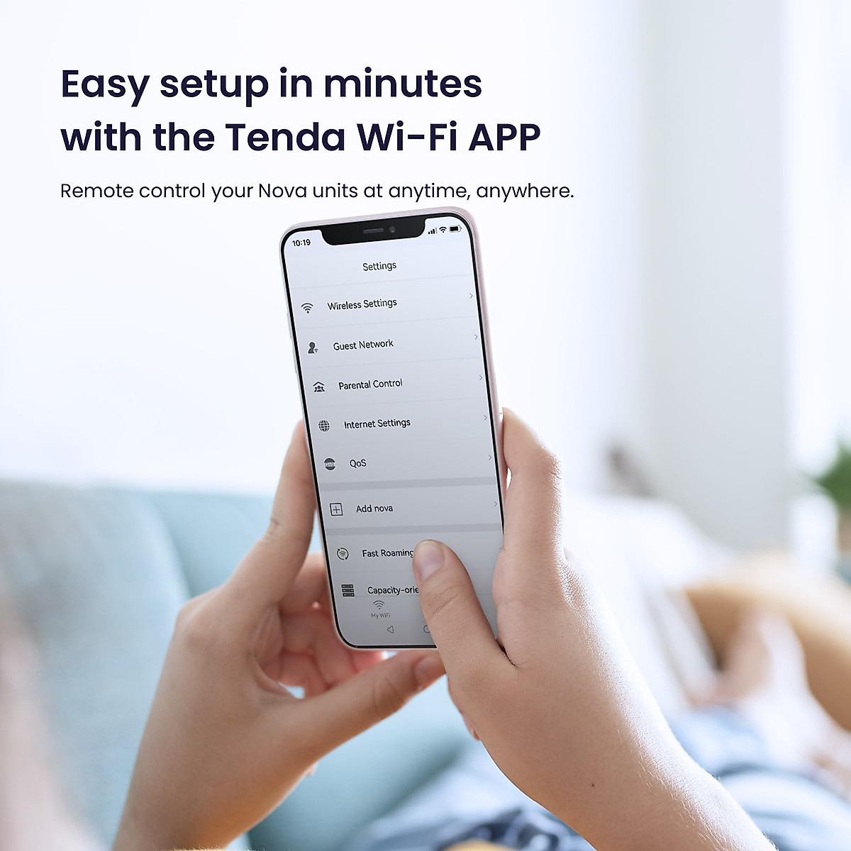 Tenda Nova Mesh WiFi System (MW3)-Up to 2000 sq.ft. Whole Home Coverage, Replaces WiFi Router and Extender, Single Add-on unit simply connects to an existing Nova Mesh WiFi network via the App, 1-pack