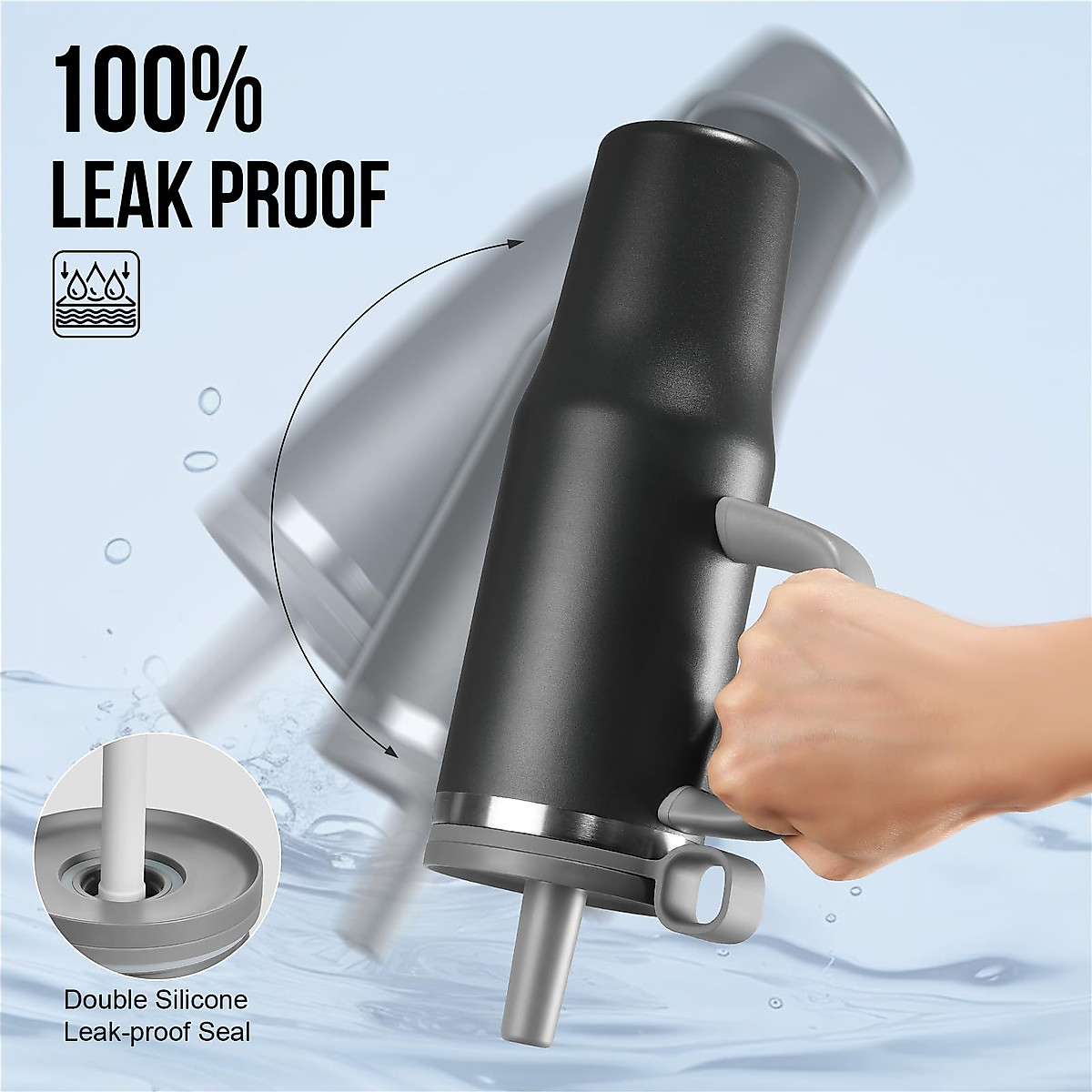 1TG Tactical 40 oz Tumbler with Straw and Lids - Tactical Water Bottle with Handle | Reusable Stainless Steel Metal Bottle Silicone Straws with Cover | Cupholder Friendly for Travel Camping Gym Shcool