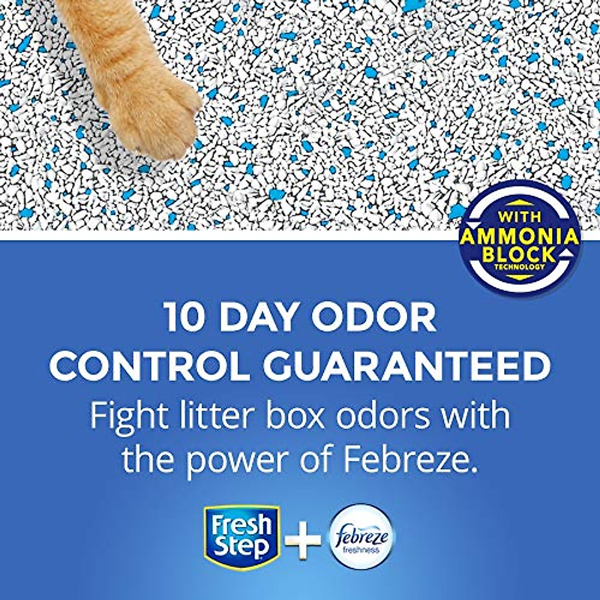 Fresh Step Extreme Scented Litter with the Power of Febreze, Clumping Cat Litter Mountain Spring, 34 Pounds