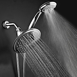 Dream Spa 3-way 8-Setting Rainfall Shower Head and Handheld Shower Combo (Chrome). Use Luxury 7-inch Rain Showerhead or 7-Function Hand Shower for Ultimate Spa Experience!