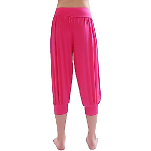 LKXHarleya Women Modal Harem Yoga Pants Loose Casual Fold Over Pilates Capri Pants Yoga Pants