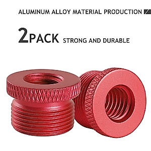 2 Pack Screw Thread Adapter, 5/8" Male to 3/8" Female Mic Screw for Blue Yeti/Blue Snowball/Blue Yeti X Microphone Stand Mount by Frgyee (Red)