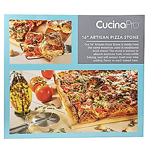 CucinaPro Pizza Stone for Oven, Grill, BBQ- Extra Thick 5/8" Cordierite Rectangular Baking Stone for Better Cooking- 16" x 14" Pan- Holds High Temperature Perfectly For Crispy Crust- Kitchen Must Have