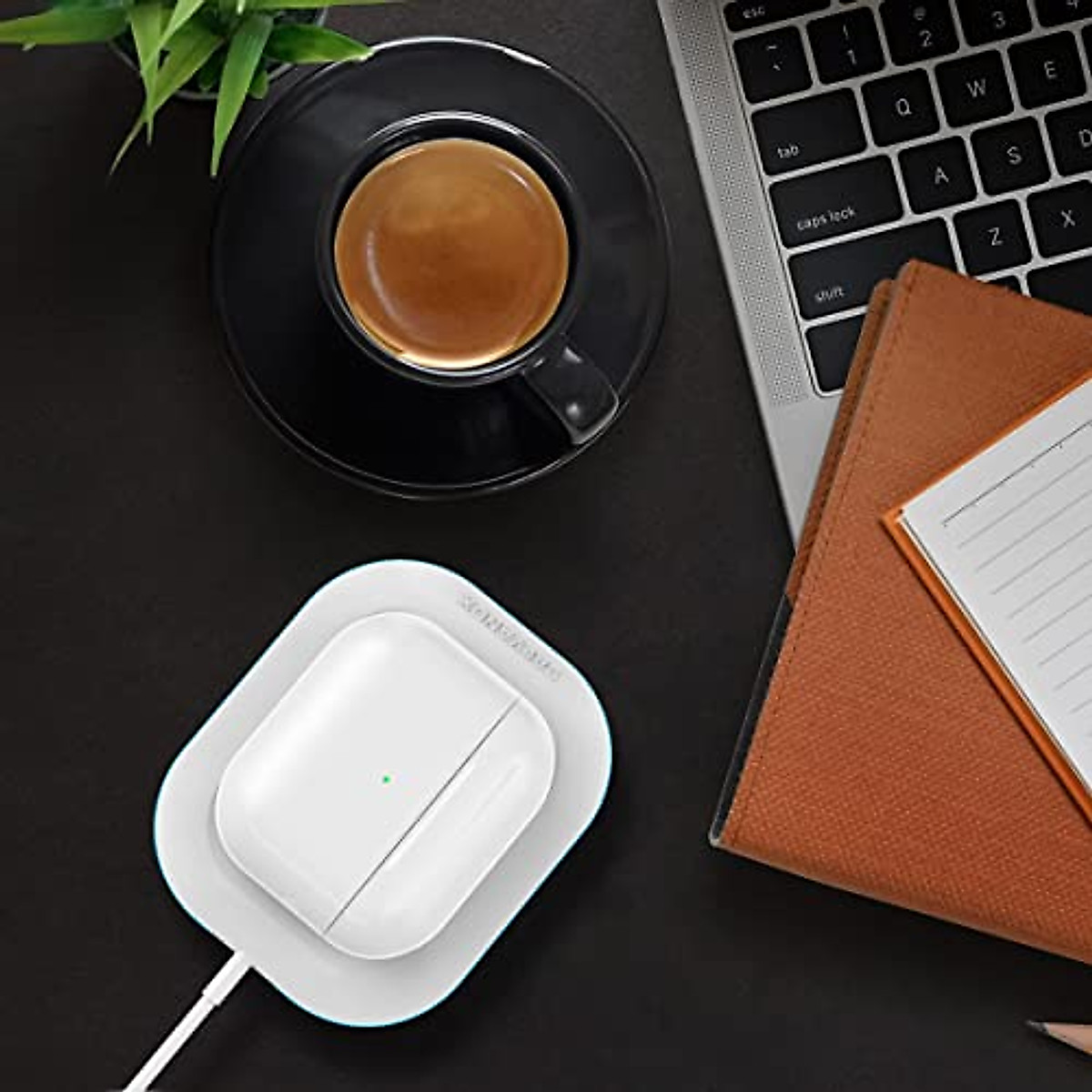 Galvanox Wireless Charger Designed for Airpods Pro and 2nd / 3rd Gen Models - Magnetic Charging Alignment, Softglow Power Indicator (White)