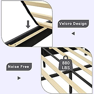 ADORNEVE Queen LED Bed Frame with Outlet and USB Ports, Queen Bed Frame with Storage Headboard, Modern Platform Bed with Storage & LED Lights, No Box Spring Needed, Easy Assembly, Dark Grey