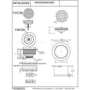 Westbrass CO2195S-12 Combo Pack 3-1/2" Wing Nut Twist Style Large Basket Extra-Deep Collar Kitchen Sink Waste Disposal Flange with Strainer Stopper, Oil Rubbed Bronze