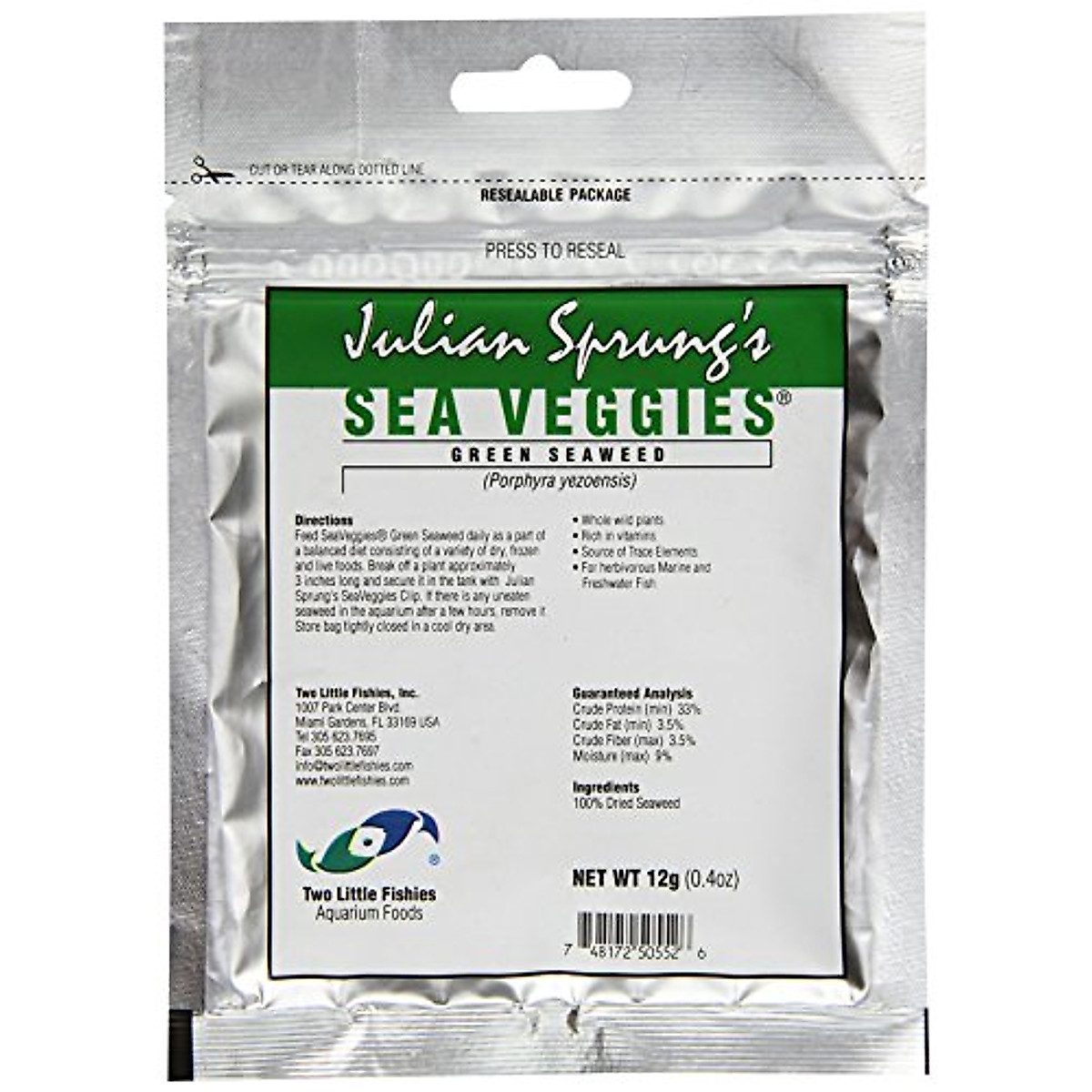 Two Little Fishies ATLSVGS2 Sea Veg-Green Seaweed, 0.4-Ounce
