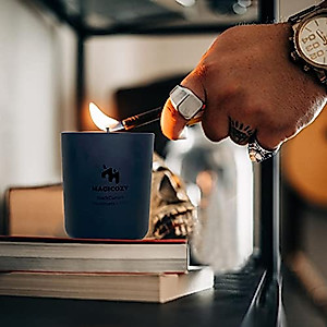 Scented Candles, Cool Candles, Black Candles, with Crystal Skull (Black Obsidian 1.5 inch), Skull Decor, Gothic Home Decor, Candles for Men, Halloween Candles, Gothic Décor, Skull Decorations