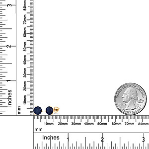 Gem Stone King 14K Yellow Gold Martini Earrings | 3 Prong Screw Back Stud Earrings for Women | Round 6MM | Gemstone Birthstone | Gold Earrings for Women