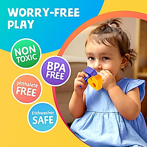 Skoolzy Toddler Peg Board 38 pcs - Pegboard for Toddlers - Stacking Peg Board - Montessori Learning Toys for Toddlers 2+