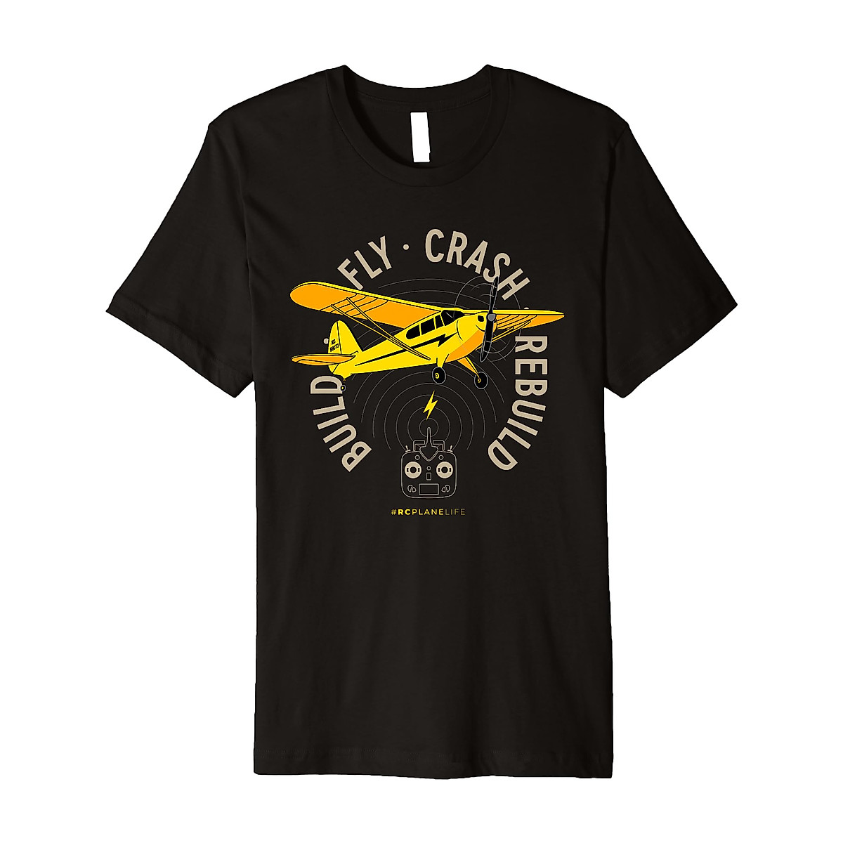 Yellow Plane RC Plane Model Aircraft Build Fly Crash Rebuild Premium T-Shirt
