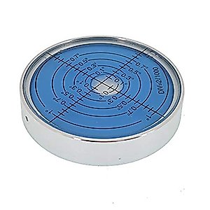 XMLEI Aluminum alloy high precision horizontal bubble universal high precision small level bubble level meter circular bubble correction Convenient and quick (Silver-blue - with magnetic-luminous)