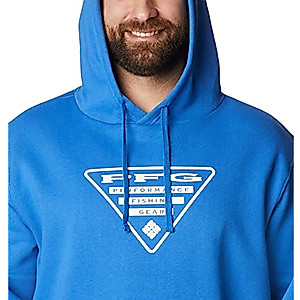 Columbia Men's PFG Triangle II Hoodie, Vivid Blue/White, Large