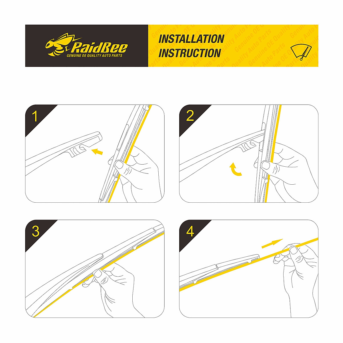 Raidbee Rear Wiper Blade, 10 inch Rear Windshield Wiper Blades for Original Equipment Replacement, Compatible for Honda HRV 2022-2016, Outlander Sport 2022-2011 + More(H250/10-B)