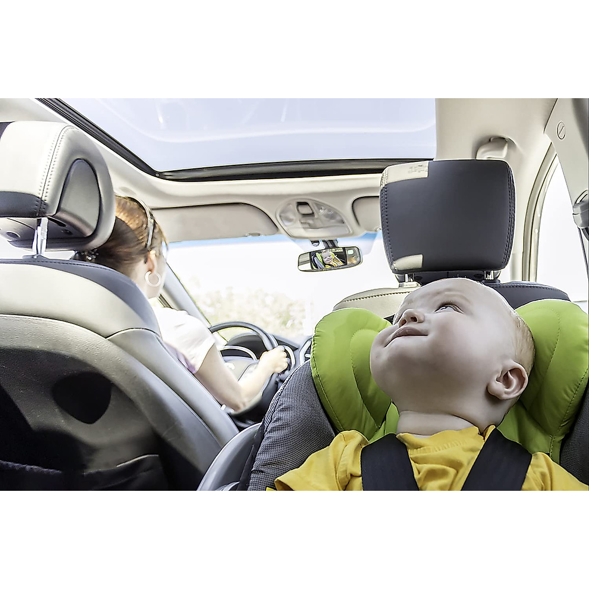 Mluchee Baby Car Mirror, Car Seat Mirror for Rear Facing Infant with Wide Crystal Clear View, Firm Installation, Shatterproof, Crash Tested And Certified