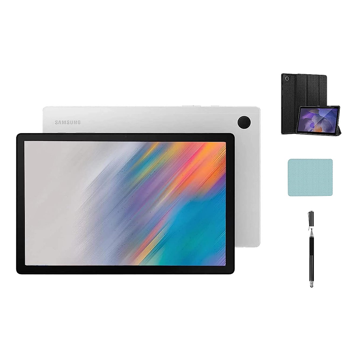 SAMSUNG Galaxy Tab A8 Android WiFi Tablet, 10.5'' Touchscreen (1920x1200) LCD Screen, 32GB Storage, Bluetooth, Android 11 OS, Silver with Accessories