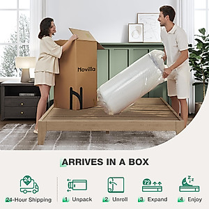 Novilla Queen Mattress, 12 Inch Gel Memory Foam Queen Size Mattress in a Box, Bamboo Charcoal Foam & Breathable Cover for Clean, Peaceful Sleep, Supportive & Pressure Relieving, CertiPUR-US Certified