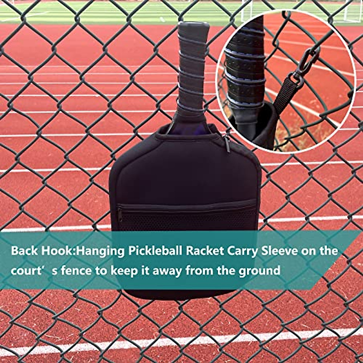 CORECISE Improved Pickleball Paddle Cover with Hook,Pickleball Racket Carry Sleeve with Zipper,Pickleball Paddle Protective Bag