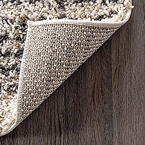 nuLOOM Scarlette Abstract Diamonds Shag Area Rug, 7' 10" x 10', Off-white