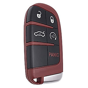 vurbemes Keyless Entry Replacement Key Fob Cover Case fit for Dodge Charger Challenger Dart Durango Journey Jeep Grand Cherokee Chrysler 300 Smart Remote Key Fob (Red)