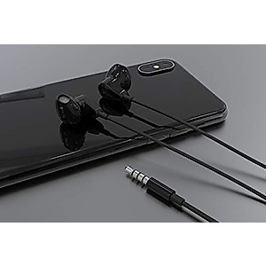 Earbuds Wired 3.5mm Jack with Mic Noise Cancelling Volume Control Headphones Earphones for Galaxy Note 10 Lite Note 9, S10 Plus, S9 Plus, S10 5G, LG Stylo 6 V60, Moto One 5G Ace, Pixel 5a 4a (Black)