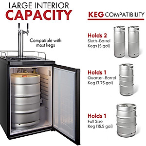 Kegco 3PK209SS-2 Keg Dispenser, 2 Tap, Stainless Steel