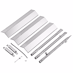 TC3718-25 TC3718-26 TC3718-27 Grill Replacement Parts for Smoke Hollow Grill Parts Heat Tent Grill Burner with Ignition Wire Crossover Tube TC3718SB TC3718 CMB37181 Heat Plates 3 Burner Grill Parts