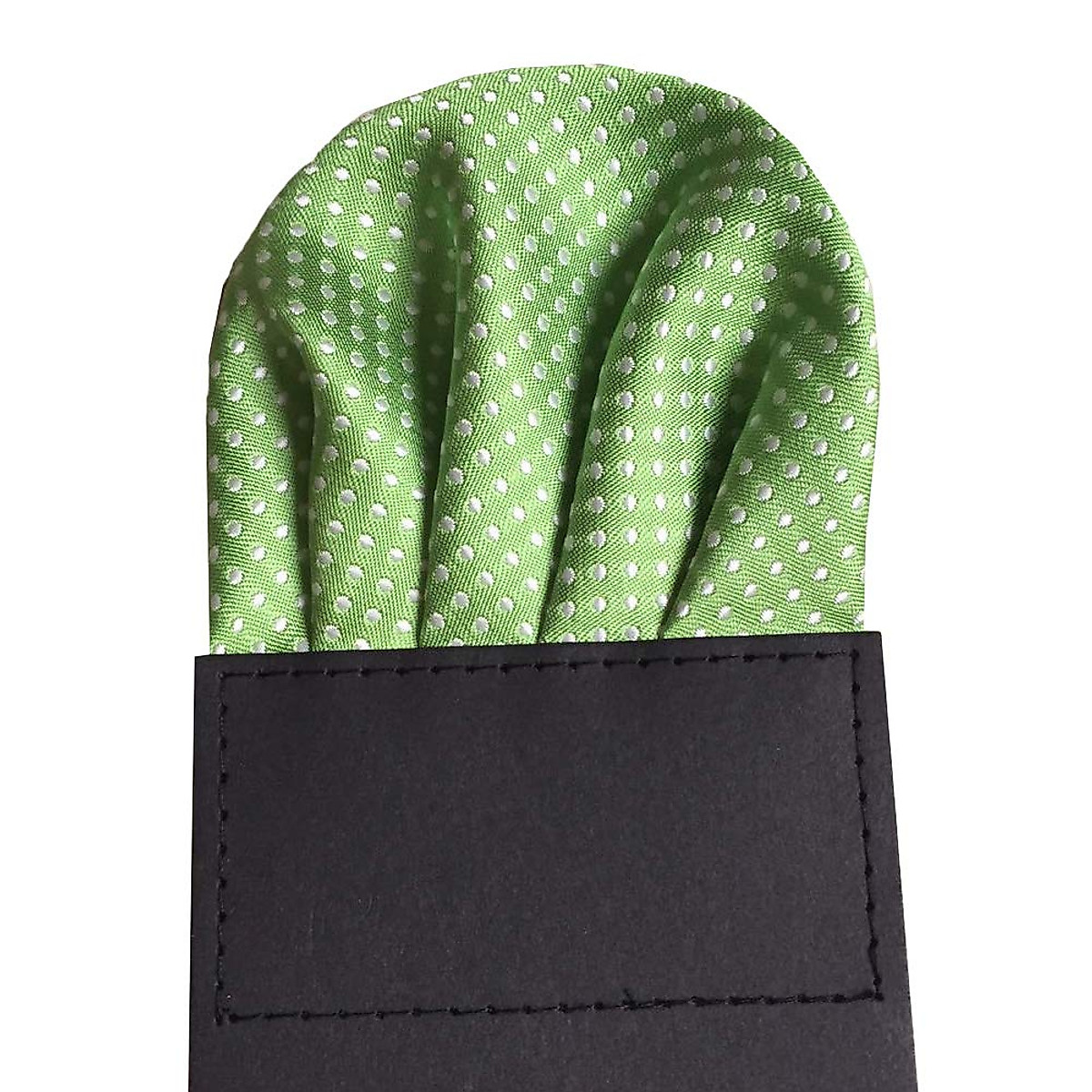 PreFolded Pocket Squares for Men On Card Polka dots Polyester Stain 8 Pieces