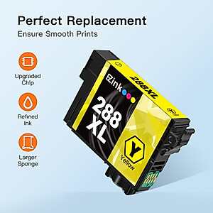 E-Z Ink (TM Remanufactured Ink Cartridge Replacement for Epson 288XL 288 XL T288XL High Yield to use with Expression Home XP-330 XP-430 XP-446 XP-440 XP-340 (Upgraded Version, 4 Pack)