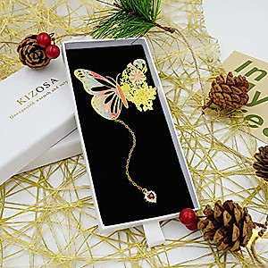 KIZOSA Metal Butterfly Flower Bookmark and Unique Deer Bookmark Bundle