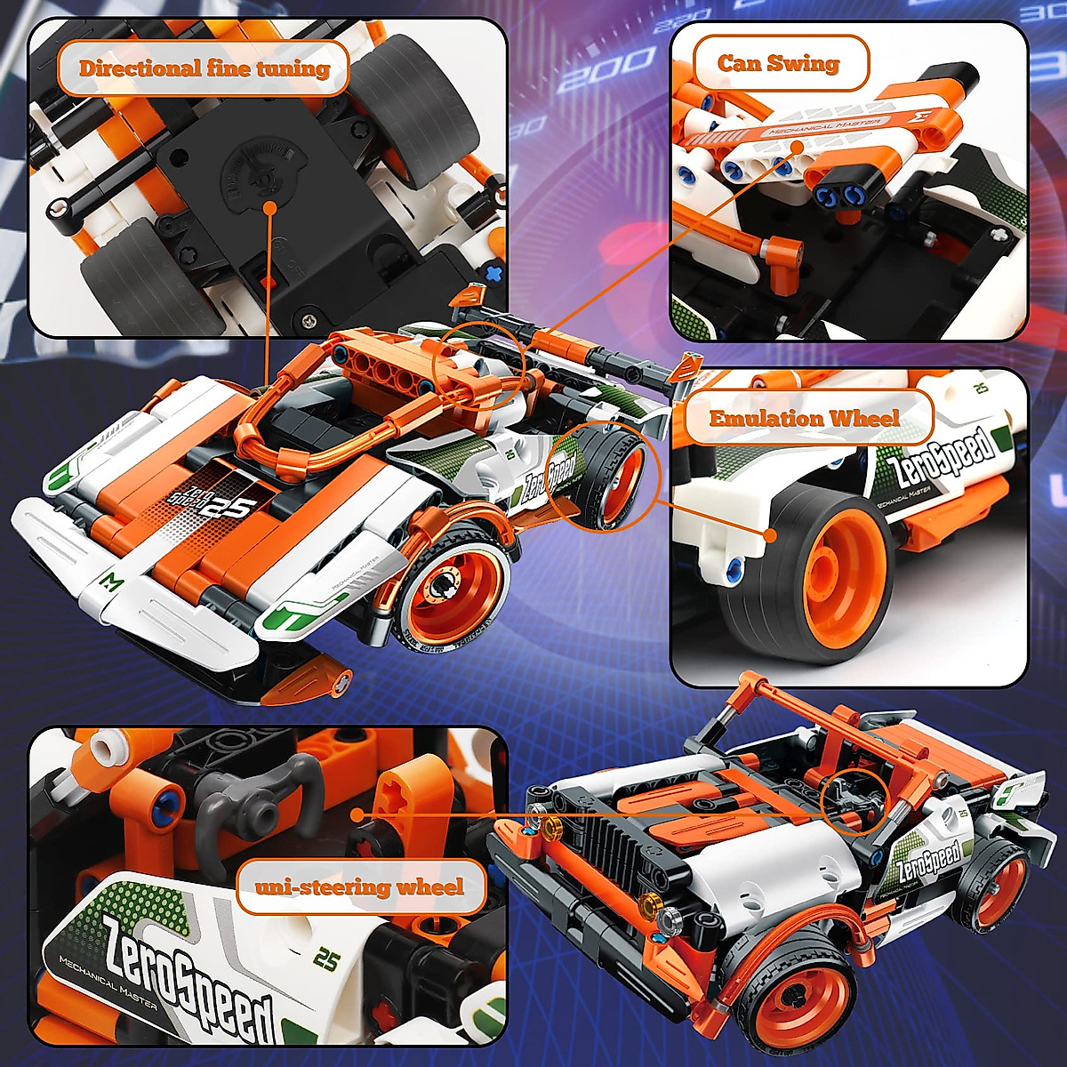 IQKidz STEM Remote Control Building Kit for Boys 6 7 8-12 - 2 in 1 Convertible Race Car, Gift for Kids Girls, RC Racer Toy Engineering Construction Set