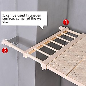 Scalable Layered Separator Updated Version Adjustable Storage Rack Shelf for Wardrobe Refrigerator Cupboard Random Colour ((33-53) x42cm)